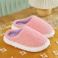 China Manufacturer Custom logo Thick Bottom Couple Home Indoor Slipper Thermal Non-slip Plush house Shoes female fur slippers for sale