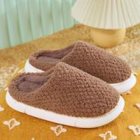 China Manufacturer Custom logo Thick Bottom Couple Home Indoor Slipper Thermal Non-slip Plush house Shoes female fur slippers for sale