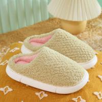 China Manufacturer Custom logo Thick Bottom Couple Home Indoor Slipper Thermal Non-slip Plush house Shoes female fur slippers for sale