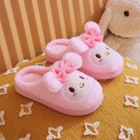 China children Cartoon animal Bow Shape home slipper boys and girls warm Anti-Slip Home Indoor Shoes in stock kids fur slippers for sale
