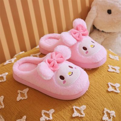 China children Cartoon animal Bow Shape home slipper boys and girls warm Anti-Slip Home Indoor Shoes in stock kids fur slippers for sale