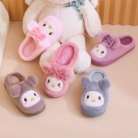 China children Cartoon animal Bow Shape home slipper boys and girls warm Anti-Slip Home Indoor Shoes in stock kids fur slippers for sale
