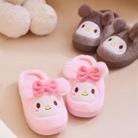 China children Cartoon animal Bow Shape home slipper boys and girls warm Anti-Slip Home Indoor Shoes in stock kids fur slippers for sale