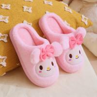 China children Cartoon animal Bow Shape home slipper boys and girls warm Anti-Slip Home Indoor Shoes in stock kids fur slippers for sale