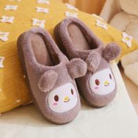 China children Cartoon animal Bow Shape home slipper boys and girls warm Anti-Slip Home Indoor Shoes in stock kids fur slippers for sale