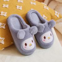 China children Cartoon animal Bow Shape home slipper boys and girls warm Anti-Slip Home Indoor Shoes in stock kids fur slippers for sale