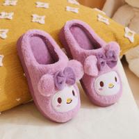 China children Cartoon animal Bow Shape home slipper boys and girls warm Anti-Slip Home Indoor Shoes in stock kids fur slippers for sale