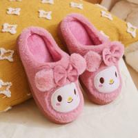 China children Cartoon animal Bow Shape home slipper boys and girls warm Anti-Slip Home Indoor Shoes in stock kids fur slippers for sale