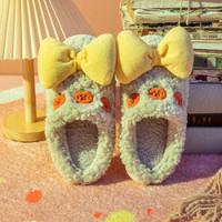 China Wholesale new Winter Female PVC Slippers cute apple and bow decoration Anti-slip Warm Home Indoor slippers for sale