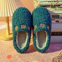 China Wholesale new Winter Female PVC Slippers cute apple and bow decoration Anti-slip Warm Home Indoor slippers for sale
