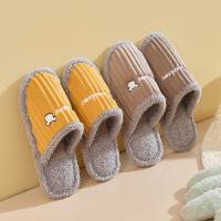 China Couple winter embroidery Slippers Women Comfort velvetThermal Hard-Wearing Corduroy upper Home indoor Shoes for sale