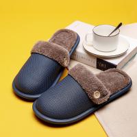 China New Design ladies EVA Waterproof Home Indoor Shoes Women and Men solid color Thick bottom Plush Warm Slippers for sale
