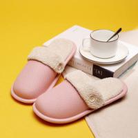 China New Design ladies EVA Waterproof Home Indoor Shoes Women and Men solid color Thick bottom Plush Warm Slippers for sale