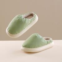 China 2021 New Style Pineapple Bread Warm Slippers Feather Waterproof Thermal Thick Bottom Couple Household Indoor Shoes for sale