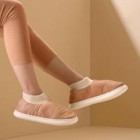 China 2021 Autumn Winter Simplicity Print Letter Down Elastic band TPR Slippers Women Non-slip Thermal Home Indoor Shoes for sale
