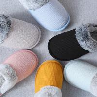 China Wholesale Japanese Simple Style Cotton Slippers Rabbit Hair Comfort Warm Non-Slip Home Indoor custom shoes for sale