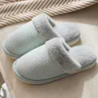 China Wholesale Japanese Simple Style Cotton Slippers Rabbit Hair Comfort Warm Non-Slip Home Indoor custom shoes for sale