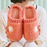 China 2021 New Design Cartoon Sheep slippers Couple Autumn Winter Warm Hard-Wearing Non-Slip Home Indoor Shoes for sale