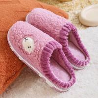 China 2021 New Design Cartoon Sheep slippers Couple Autumn Winter Warm Hard-Wearing Non-Slip Home Indoor Shoes for sale