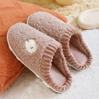 China 2021 New Design Cartoon Sheep slippers Couple Autumn Winter Warm Hard-Wearing Non-Slip Home Indoor Shoes for sale