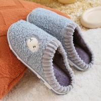 China 2021 New Design Cartoon Sheep slippers Couple Autumn Winter Warm Hard-Wearing Non-Slip Home Indoor Shoes for sale
