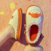 China Wholesale Autumn Winter Couple Style Slippers Cute Cartoon Plush Upper Anti-slip Warm Home Indoor Shoes in stock for sale
