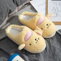 China New custom comfortable and beautiful Women shoes cute delicate plush fabric pvc material sole Thermal couple slippers for sale