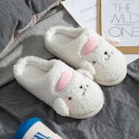 China Winter Plush Cartoon Animal Slippers For Women Men Indoor Home Bedroom Flat Slippers  New Customized Designer house shoe for sale