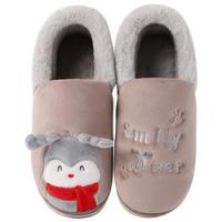 China New design female winter closed toe slippers Wholesale Anti-slip plush warm cute cartoon style ladies house shoes for sale