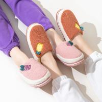 China Wholesale Custom Thick Bottom Slippers Female Winter Cute Radish Shape Plush Warm Hight-Increasing Home Indoor Shoes for sale