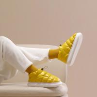 China winter women and men keep warm fashion flat sole home shoes down feather new design Comfortable soft house indoor slippers for sale