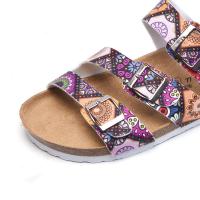 China 2021 Women sandal slippers flat sole cork sandal New design ladies Colourful Fashionable non-slip house slipper for sale