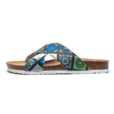 China Customized Colors ladies Cross Strap Summer Sandal Slippers for Women Ladies Slip-on house Shoes in stock for sale