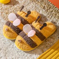 China 2021 Winter house Indoor Slippers Cute Cartoon bee Lady Non-slip Soft Bottom house shoe women animal home slipper for sale