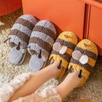 China 2021 Winter house Indoor Slippers Cute Cartoon bee Lady Non-slip Soft Bottom house shoe women animal home slipper for sale