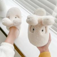 China Wholesale Ladies Plush house Indoor Embroidered Cute Slippers Lightweight Winter Flat Hard-wearing house shoes for sale