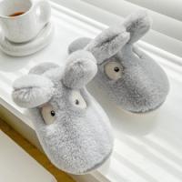 China Wholesale Ladies Plush house Indoor Embroidered Cute Slippers Lightweight Winter Flat Hard-wearing house shoes for sale