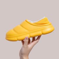 China Winter ladies solid color closed toe Slippers Fuzzy Indoor Outdoor Eva Thick Bottom Non-slip house Shoes couple home Slipper for sale