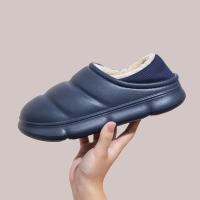 China Winter ladies solid color closed toe Slippers Fuzzy Indoor Outdoor Eva Thick Bottom Non-slip house Shoes couple home Slipper for sale