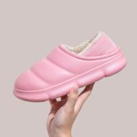 China Winter ladies solid color closed toe Slippers Fuzzy Indoor Outdoor Eva Thick Bottom Non-slip house Shoes couple home Slipper for sale