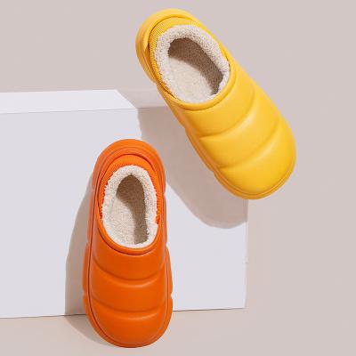 China Factory wholesale hot selling EVA women slippers with warm fur autumn winter couple colorful plush house indoor slippers for sale