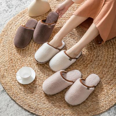 China Wholesale 2021 new high elastic warm inner plush slippers winter fashion unisex indoor non-slip slippers for sale