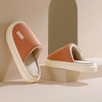 China Wholesale 2021 New Spring Autumn And Winter Couple Slipper Simple style Non-slip Wear-resistant EVA Linen Home Indoor Shoes for sale