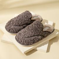 China PVC Plush Cute Bow Women Casual Flat Shoes Anti Slip Warm Closed Toe for sale