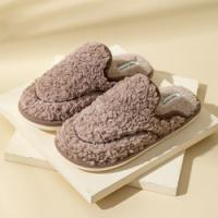 China PVC Plush Cute Bow Women Casual Flat Shoes Anti Slip Warm Closed Toe for sale