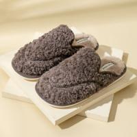 China PVC Plush Cute Bow Women Casual Flat Shoes Anti Slip Warm Closed Toe for sale