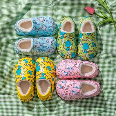 China Wholesale Custom baby EVA Waterproof Upper Cute Cartoon Plush Warm Home Indoor Shoes Winter Children Slippers garden shoes for sale