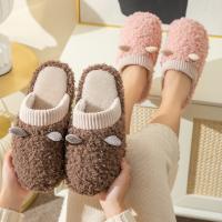 China new Winter souple thick warm horns ladies cute Colorful house indoor slippers soft and comfortable closed toe for men for sale