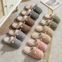 China new Winter souple thick warm horns ladies cute Colorful house indoor slippers soft and comfortable closed toe for men for sale