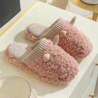 China new Winter souple thick warm horns ladies cute Colorful house indoor slippers soft and comfortable closed toe for men for sale